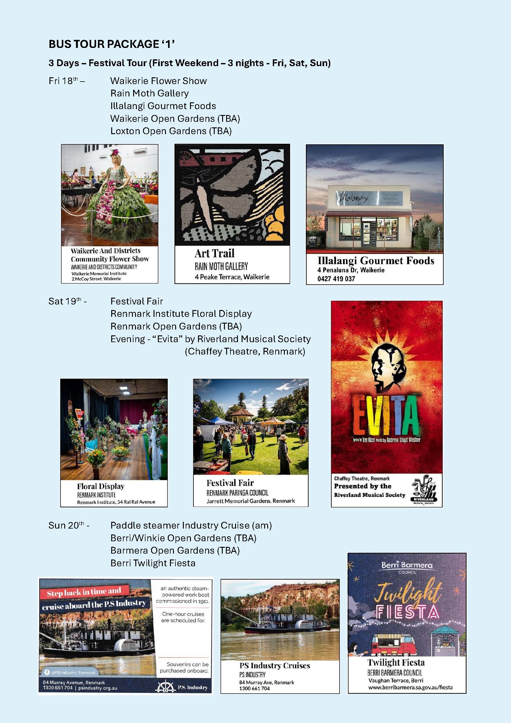 Tour Packages - Riverland Rose and Garden Festival